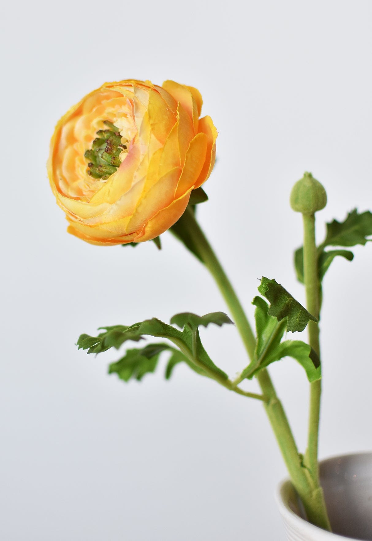 13" Faux Yellow Gold Ranunculus Stem – House by JSD