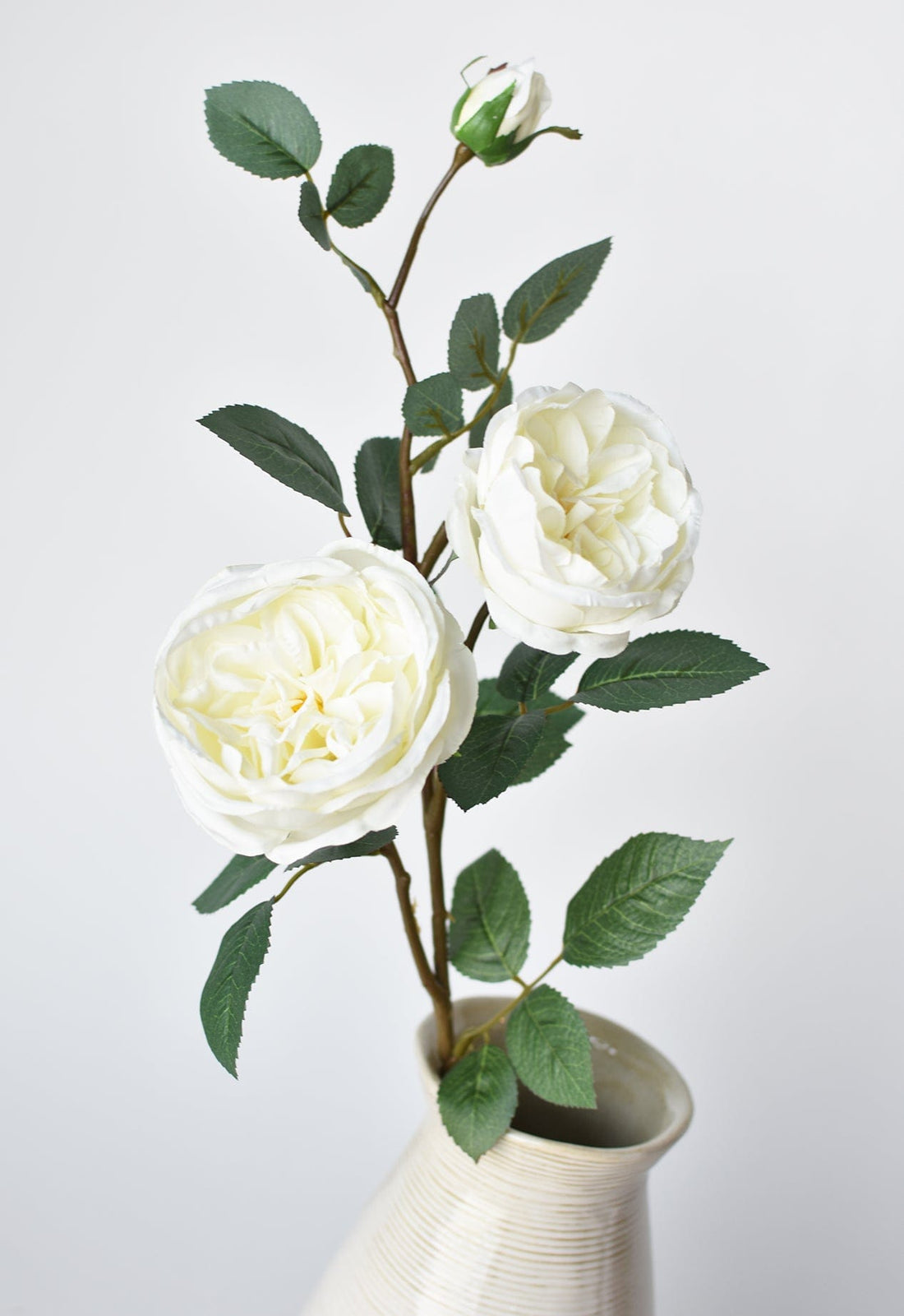 29" Faux Cabbage Rose Stem White – House by JSD