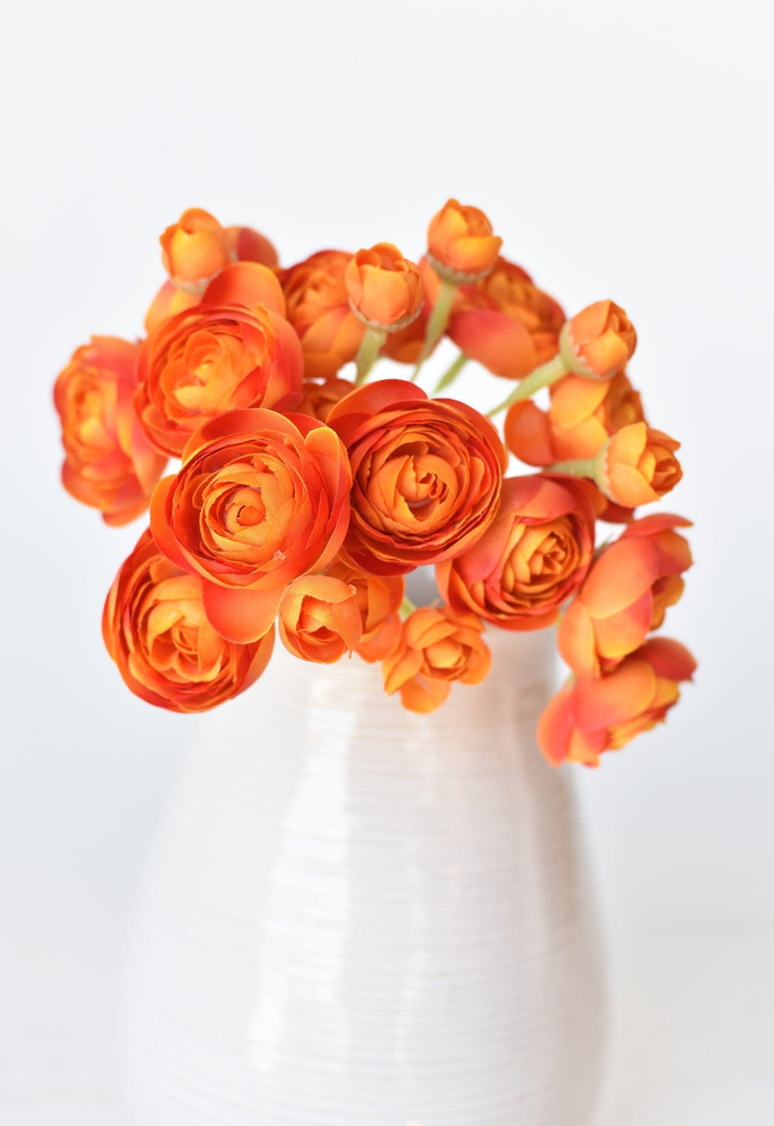 10.5" Faux Peachy Orange Ranunculus Stem Bundle – House by JSD